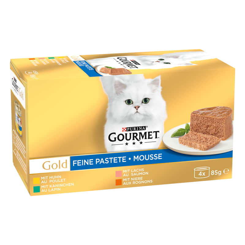 Gourmet Gold Mousse 4x85g disponible chez iPet.ch